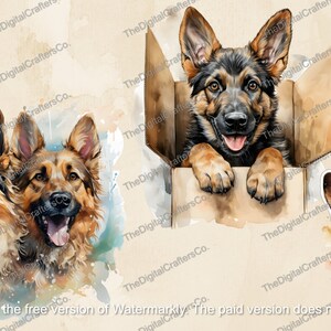 German Shepherd Clipart Set, 22 Watercolor German Shepherd PNG, German ...