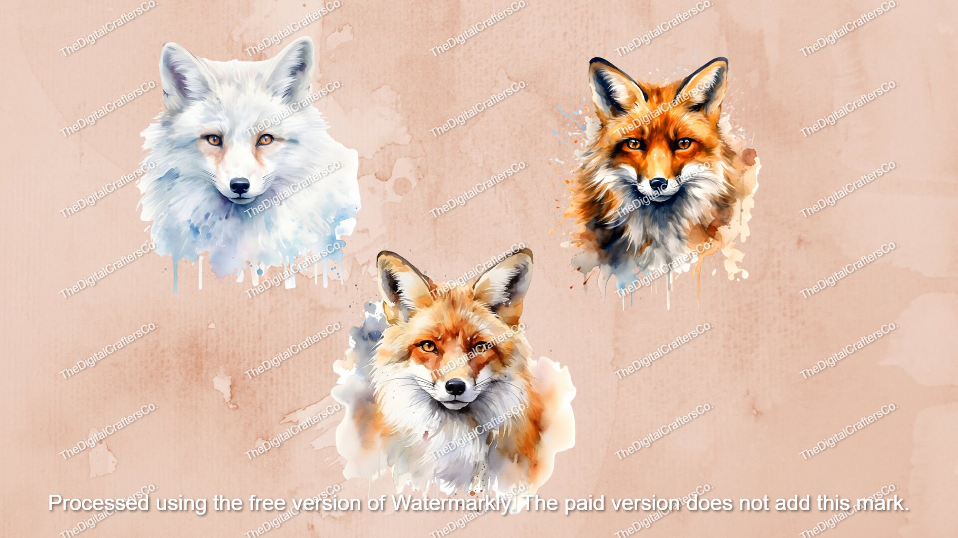Fox Clipart Set , 24 Watercolor Fox PNG File, Scrapbook, Animal Images ...