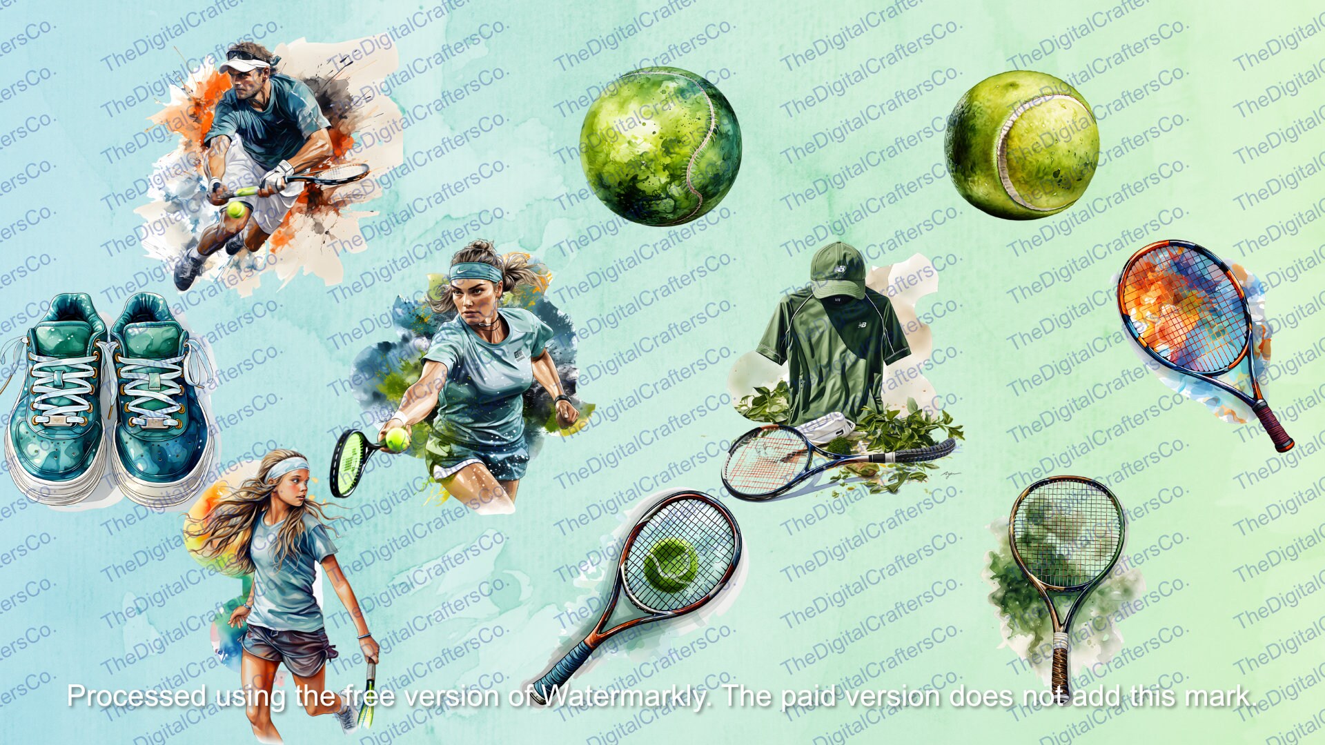 Tennis SVG Collection Watercolor Tennis Clipart Tennis PNG Tennis ...