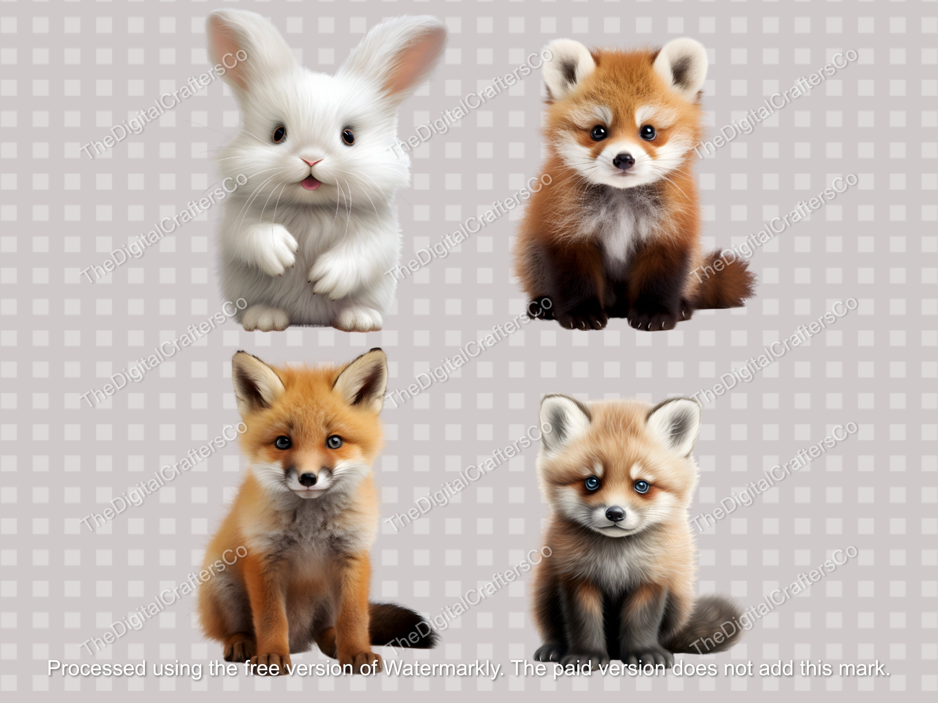 Baby Animals Clipart Set, 24 Cute Baby Animals PNG, Watercolor Baby ...