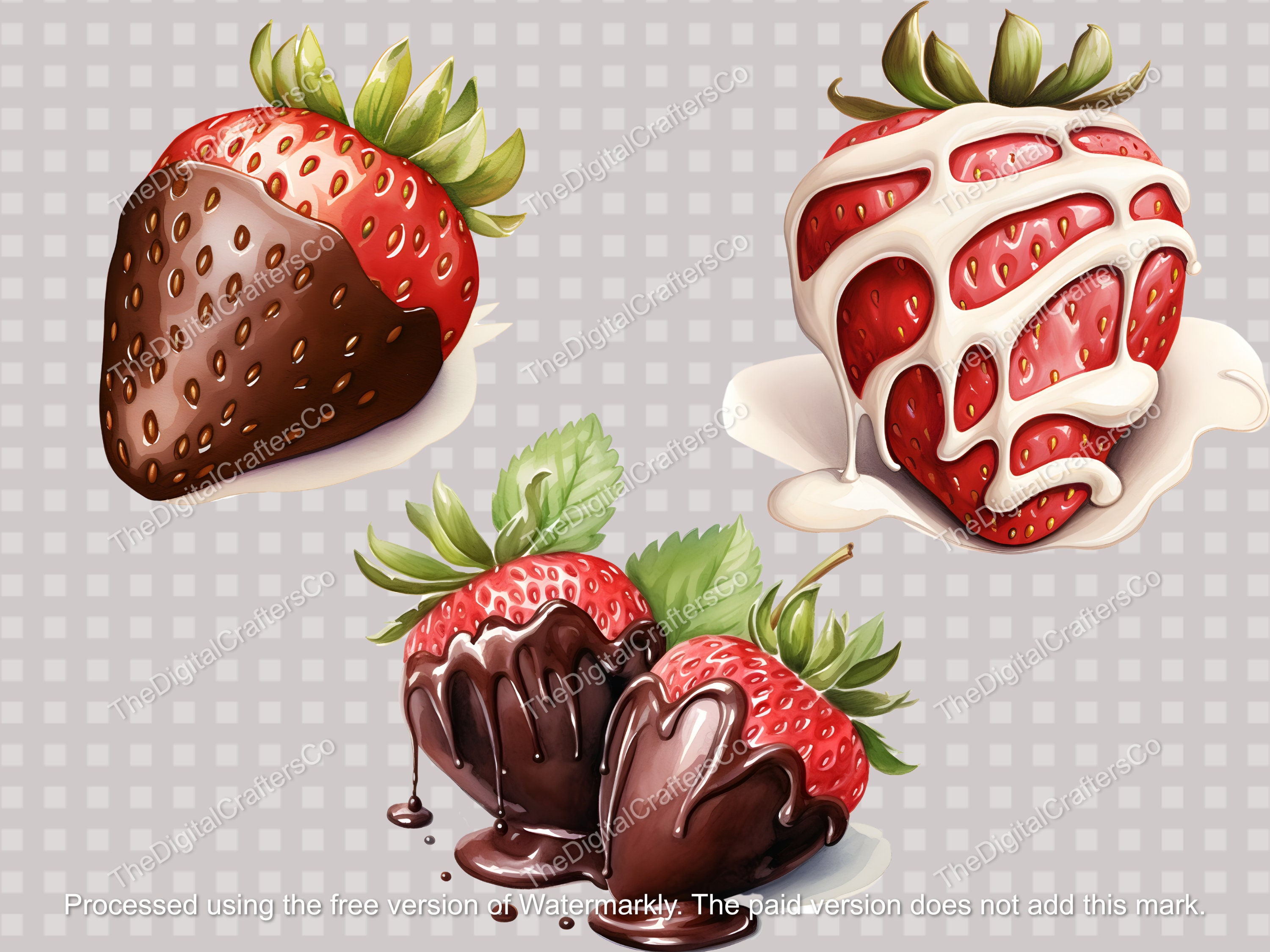 Chocolate Strawberry Clipart, 22 Watercolor Chocolate Covered ...