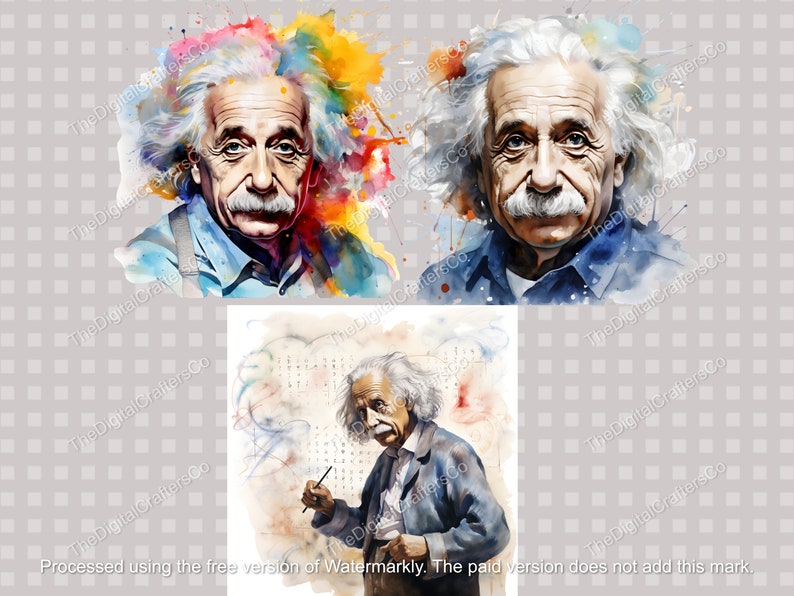 Watercolor Einstein Clipart Set: 23 PNG Graphics (digital Download) - Etsy