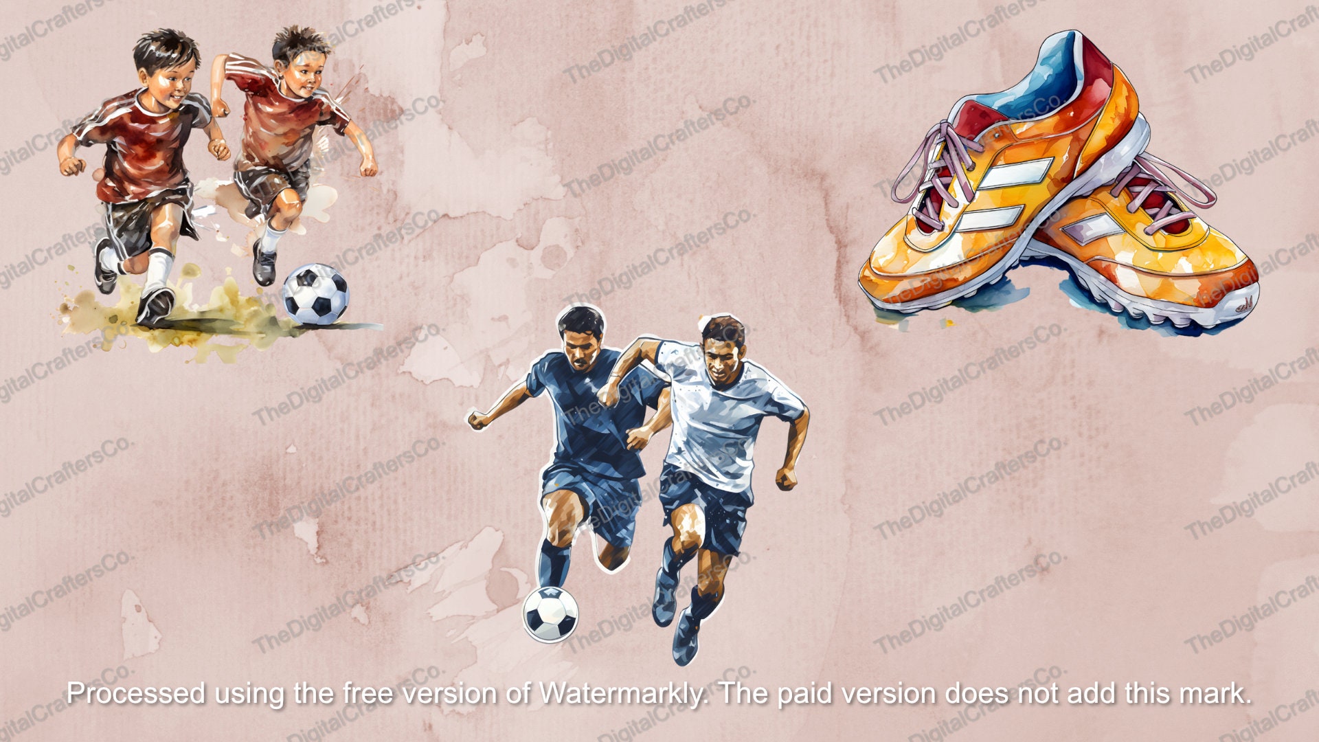 Watercolor Soccer Clipart: 23 PNG Graphics (instant Download) - Etsy