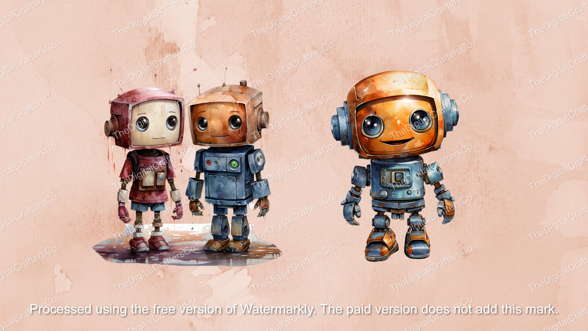 Colorful Robots PNG SVG Collection Watercolor Colorful Robots Clipart ...