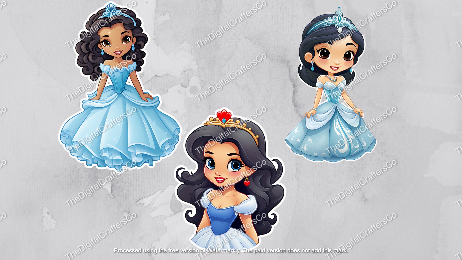 Cute Princess PNG Collection Princess Sticker Instant Download 24 High ...
