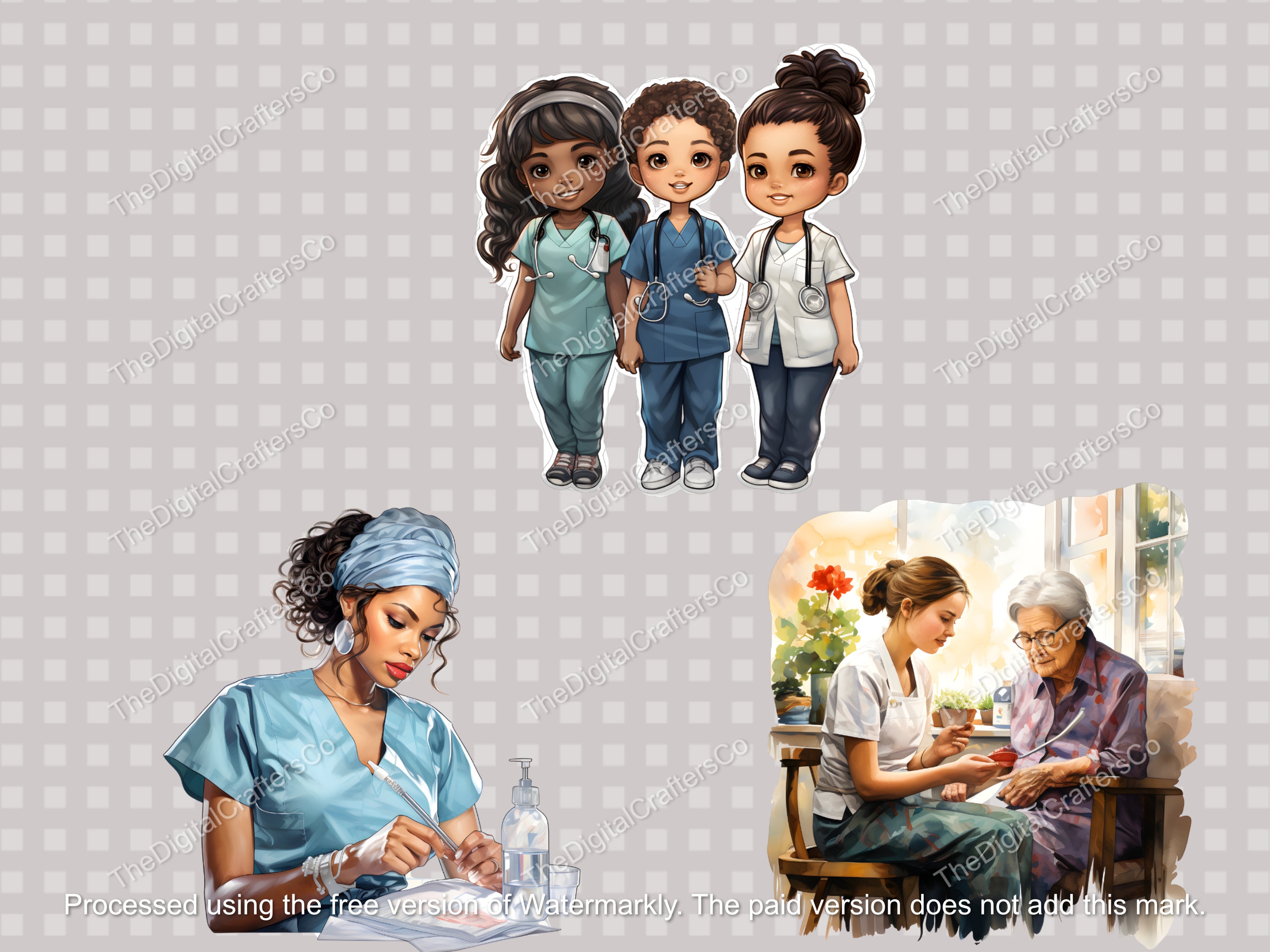 Watercolor Nurse & Doctor Clipart: 23 PNG Images (digital Download) - Etsy