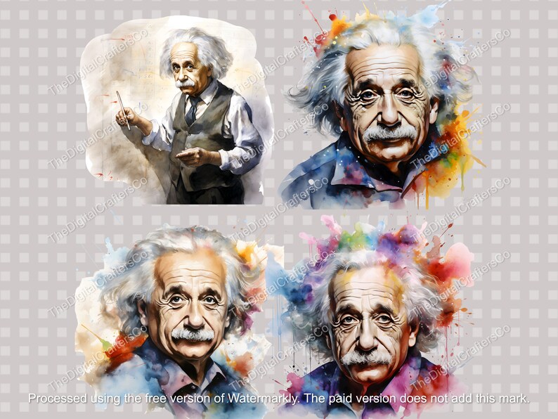 Watercolor Einstein Clipart Set: 23 PNG Graphics (digital Download) - Etsy