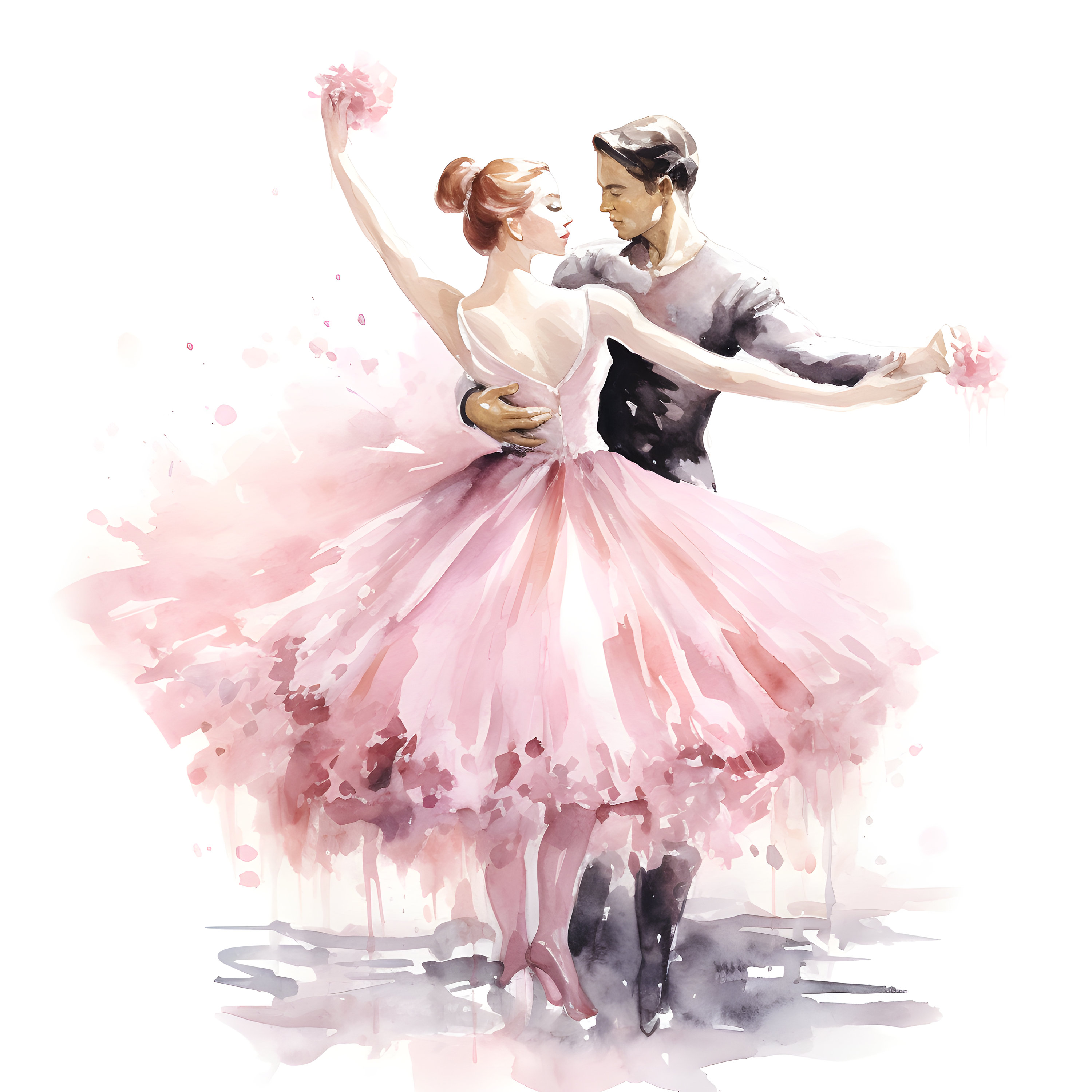 Watercolor Dancing Couple Clipart: Romantic Valentine's Day PNG ...