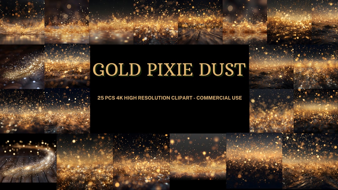 Gold Pixie Dust SVG PNG Collection | Gold Pixie Dust Clipart | Instant Download | 25 High ...