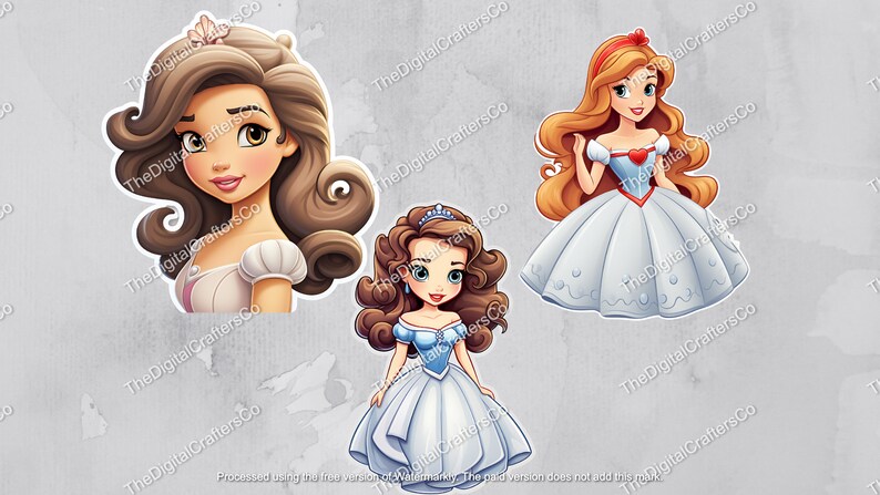 Cute Princess PNG Collection Princess Sticker Instant Download 24 High ...