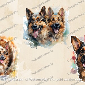 German Shepherd Clipart Set, 22 Watercolor German Shepherd PNG, German ...