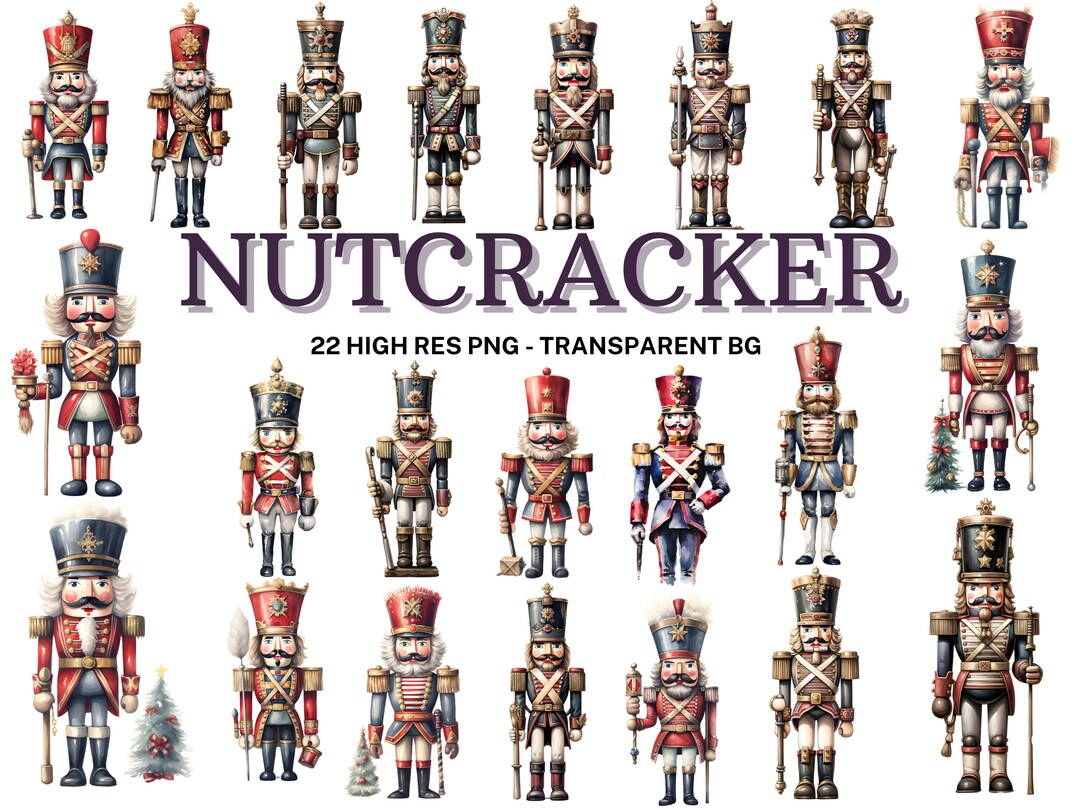 Nutcracker Clipart Set: 22 Christmas PNG Images (digital Download) - Etsy