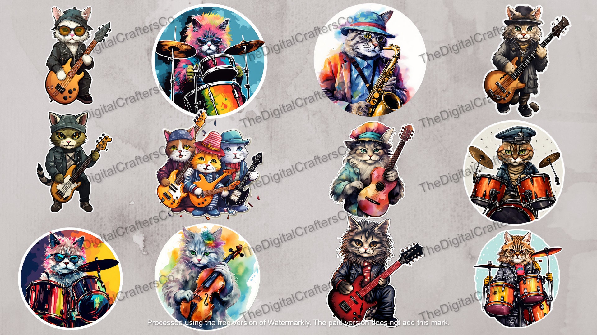 Cat Band SVG PNG Collection Watercolor Cat Band Clipart Cat Band ...