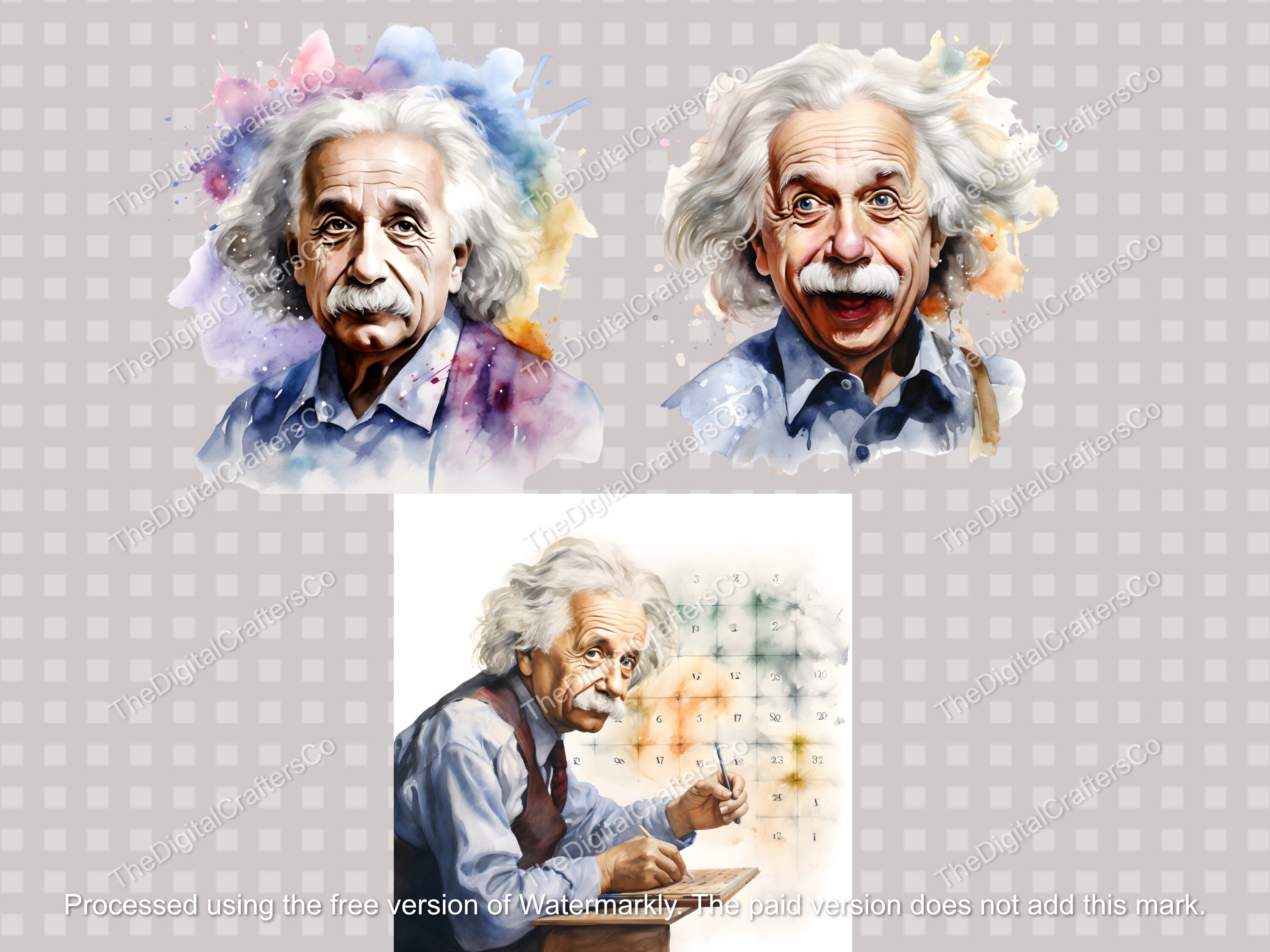 Watercolor Einstein Clipart Set: 23 PNG Graphics (digital Download) - Etsy