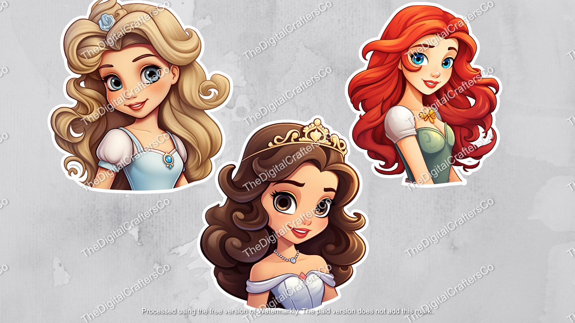 Cute Princess PNG Collection Princess Sticker Instant Download 24 High ...