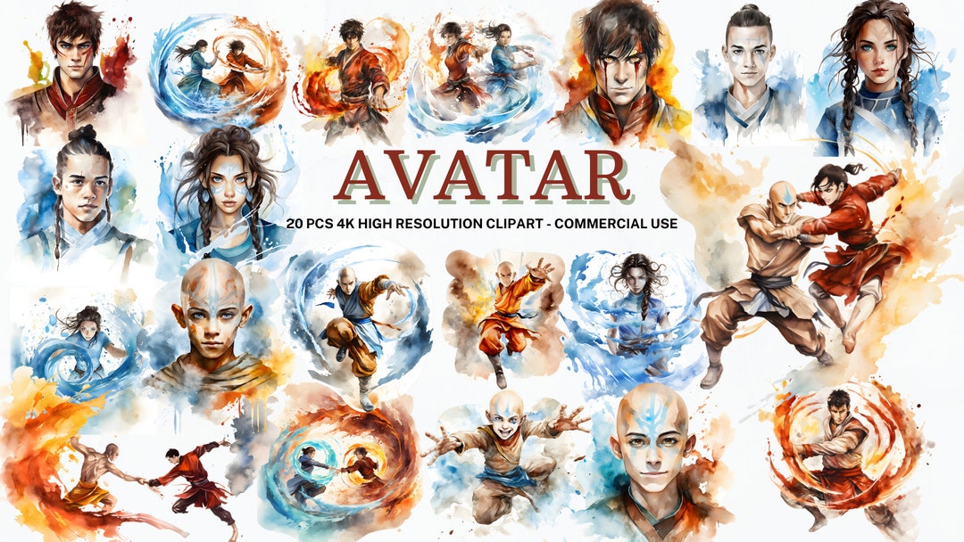 Air Bender SVG Collection Watercolor Air Bender Clipart - Etsy