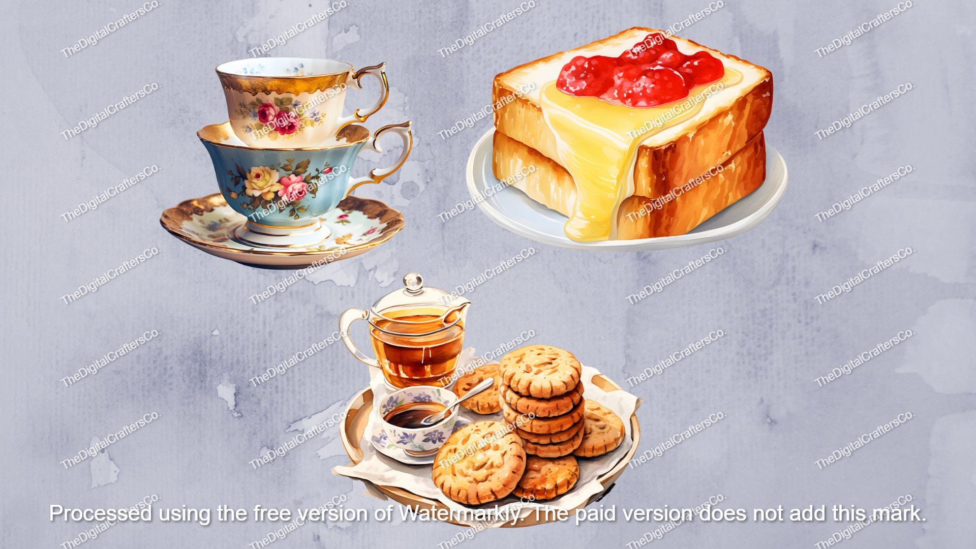 Tea Party PNG Collection Watercolor Tea Party Clipart Instant Download ...
