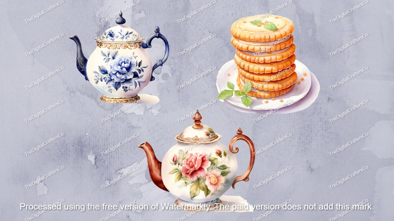 Tea Party PNG Collection Watercolor Tea Party Clipart Instant Download ...