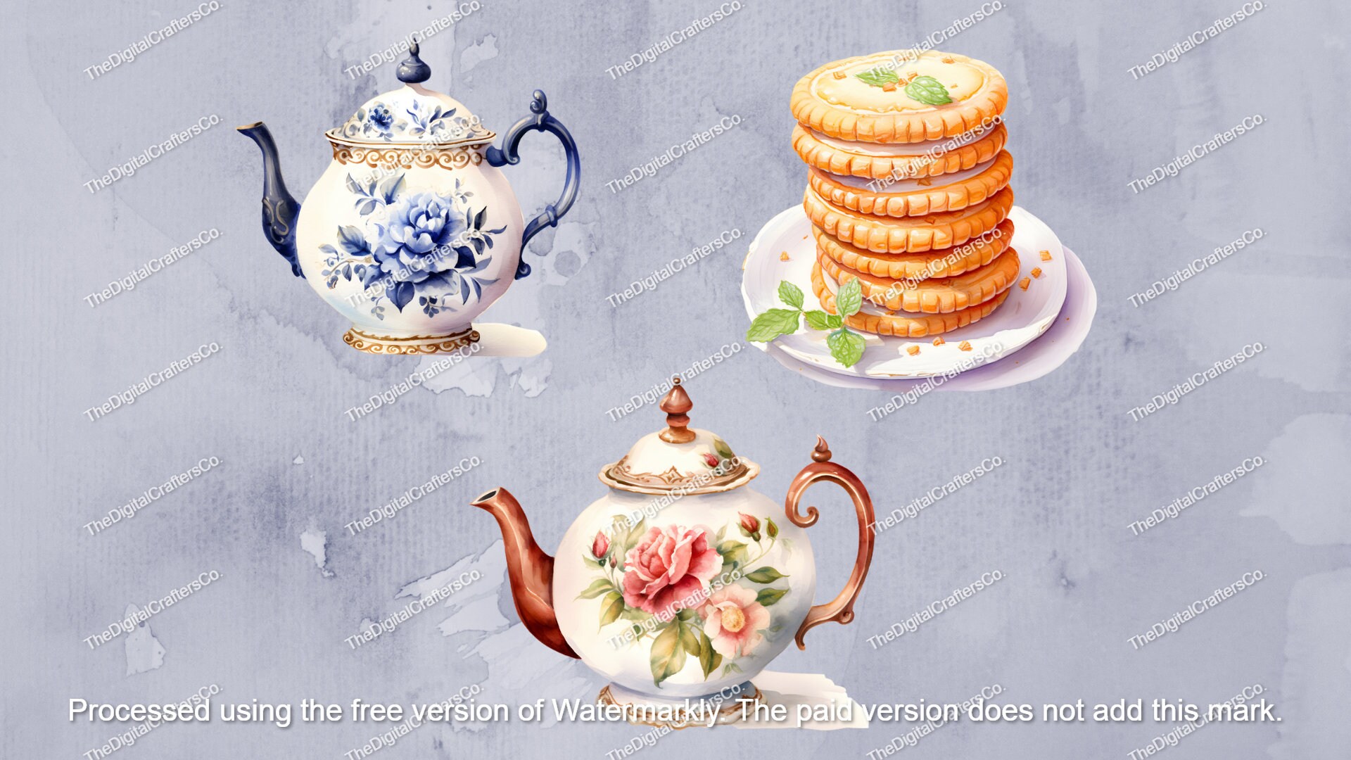 Tea Party PNG Collection Watercolor Tea Party Clipart Instant Download ...