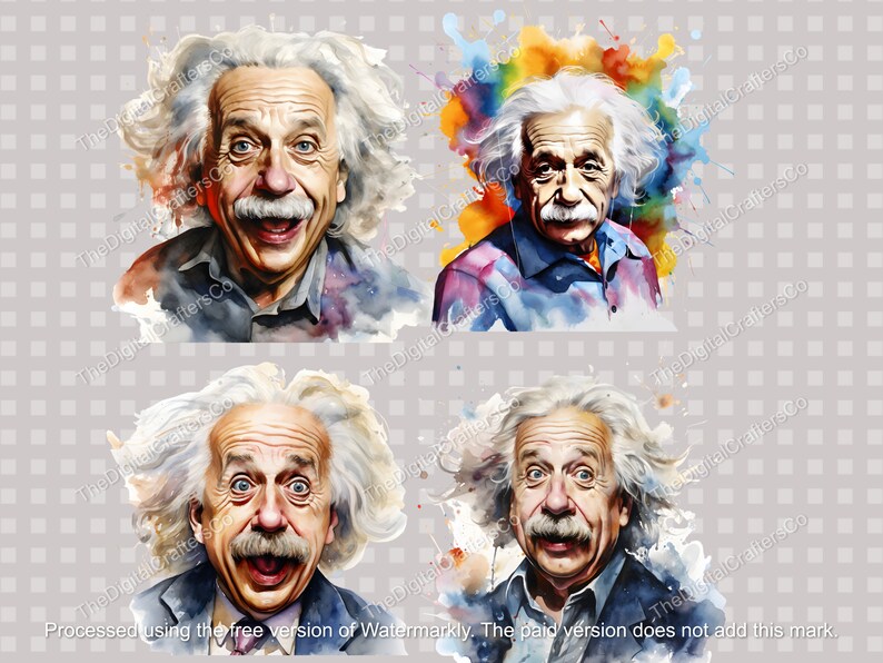 Watercolor Einstein Clipart Set: 23 PNG Graphics (digital Download) - Etsy