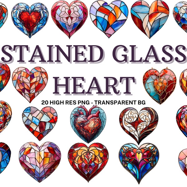 Stained Glass Hearts - Etsy