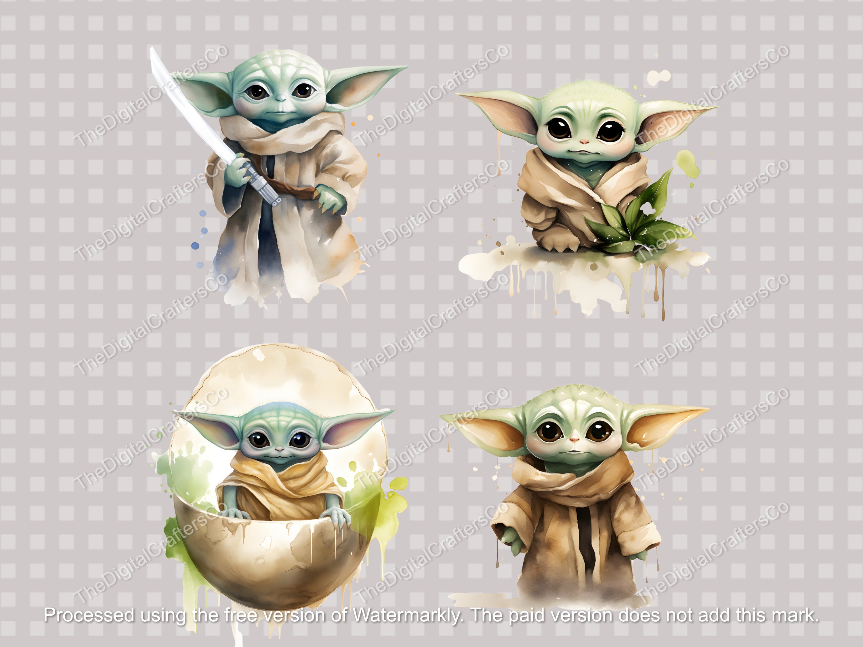 Baby Yoda Clipart, 24 Baby Yoda PNG, Galactic Baby Hero Bundle - Etsy