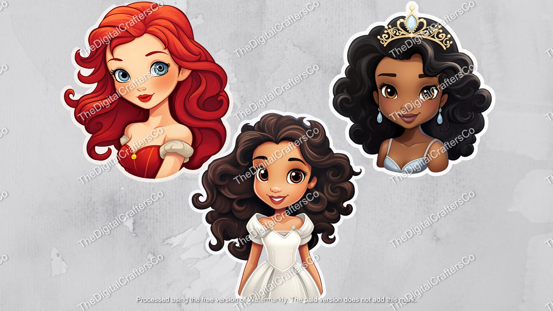 Cute Princess PNG Collection Princess Sticker Instant Download 24 High ...