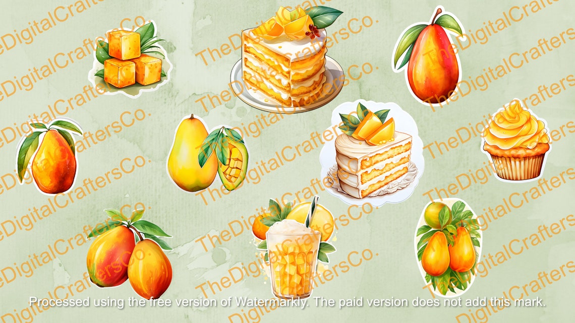 Mango SVG Collection Watercolor Mango Clipart Mango PNG Mango Sticker ...