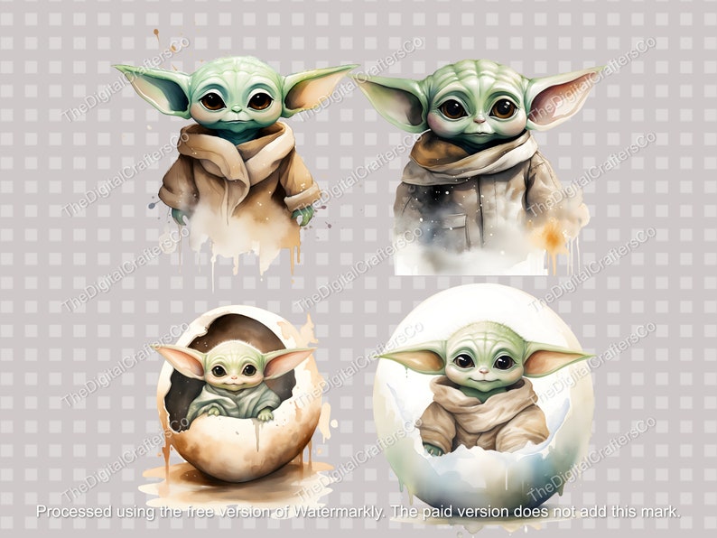 Baby Yoda Clipart, 24 Baby Yoda PNG, Galactic Baby Hero Bundle - Etsy