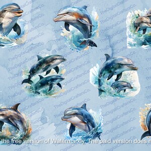 Dolphin Watercolor Clipart: 20 PNG Graphics (instant Download) - Etsy