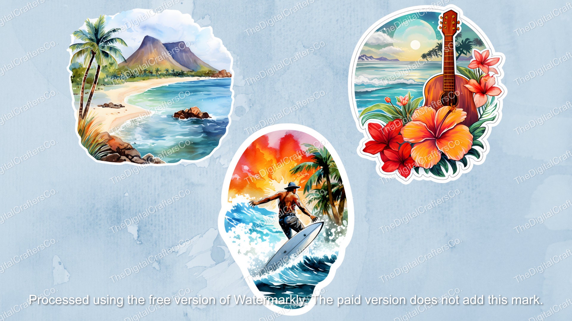 Hawaii Stickers SVG PNG Collection Hawaii Stickers Instant Download 24 ...