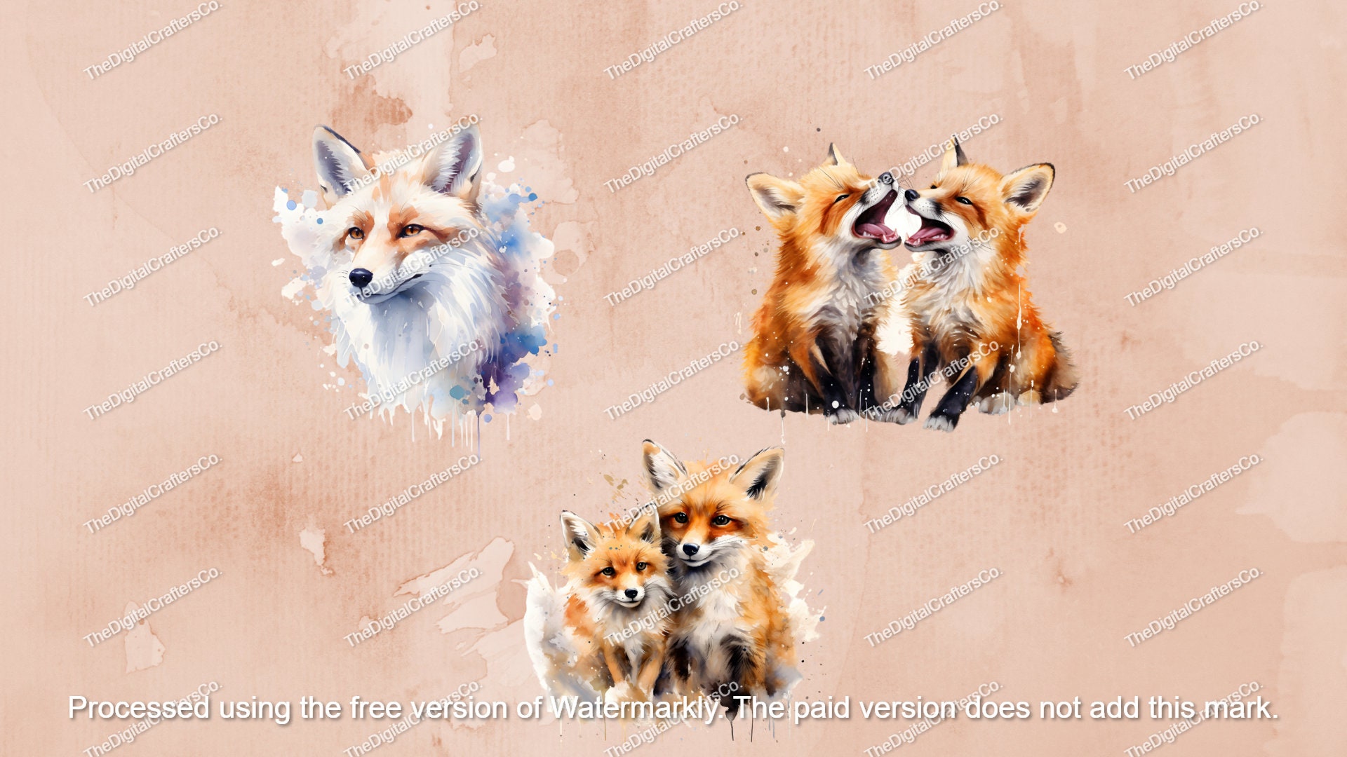 Fox Clipart Set , 24 Watercolor Fox PNG File, Scrapbook, Animal Images ...