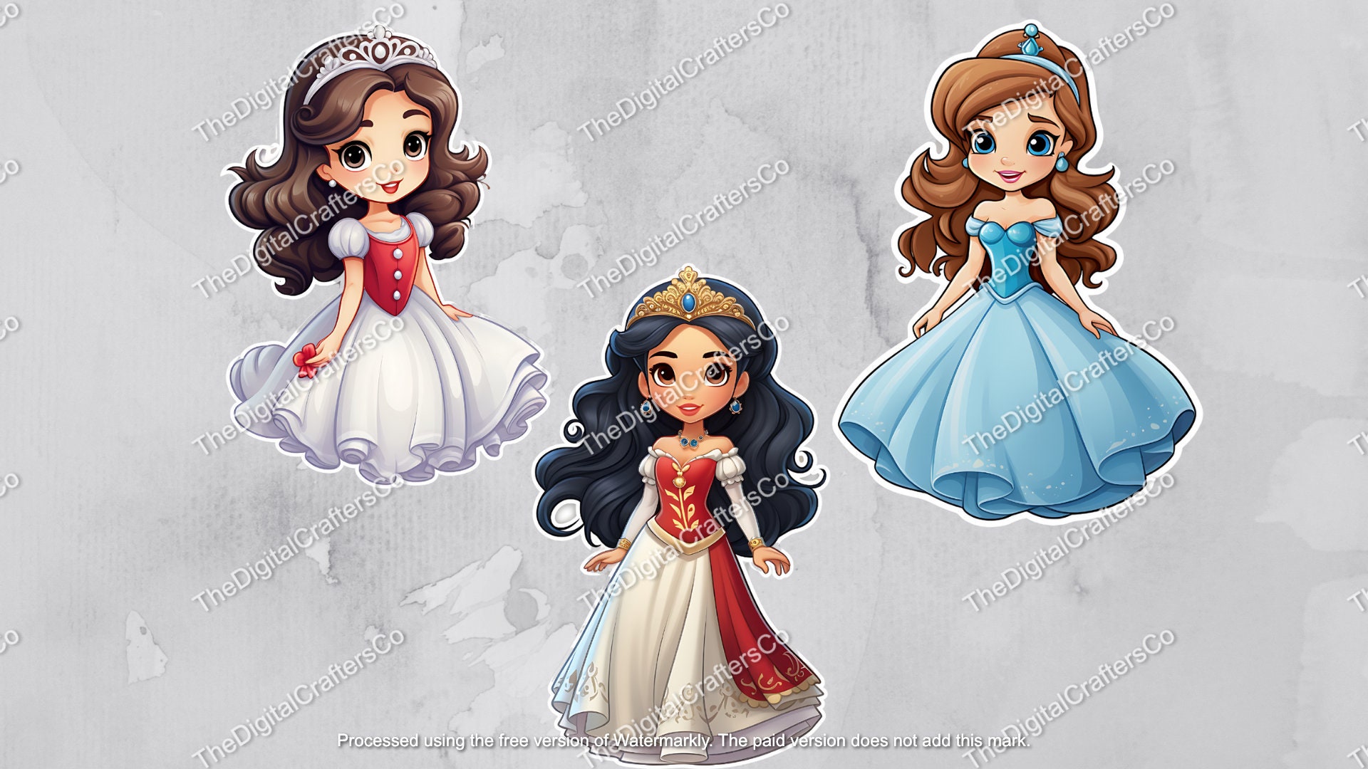 Cute Princess PNG Collection Princess Sticker Instant Download 24 High ...