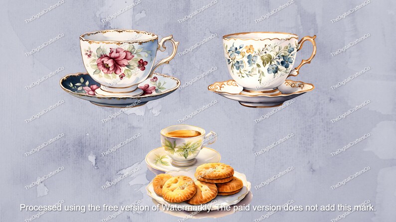 Tea Party PNG Collection Watercolor Tea Party Clipart Instant Download ...