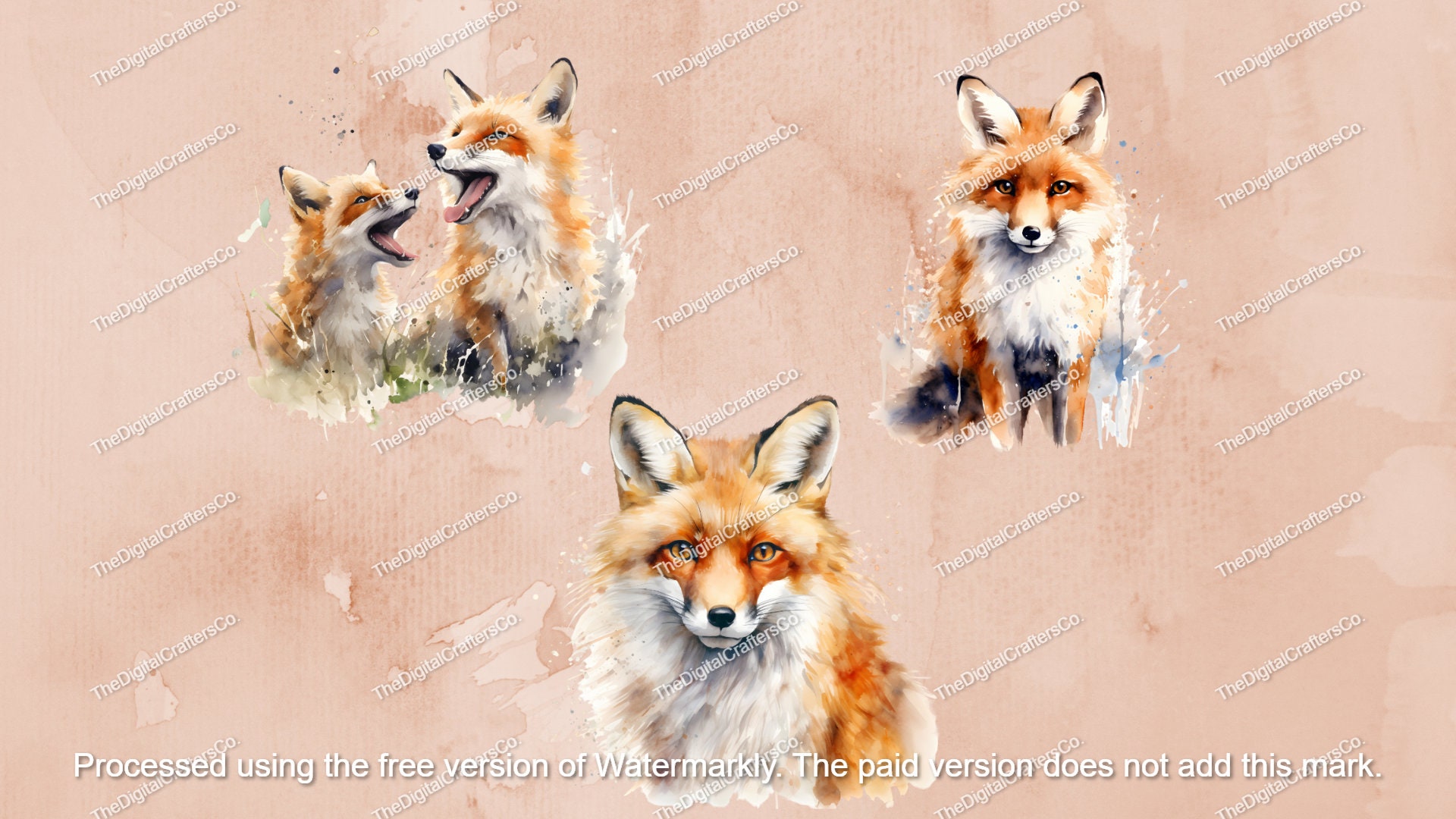 Fox Clipart Set , 24 Watercolor Fox PNG File, Scrapbook, Animal Images ...