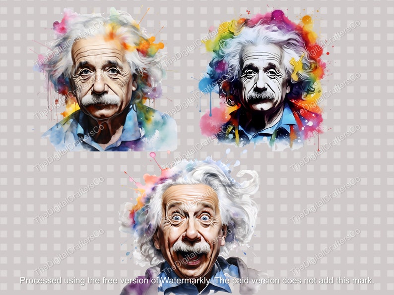 Watercolor Einstein Clipart Set: 23 PNG Graphics (digital Download) - Etsy