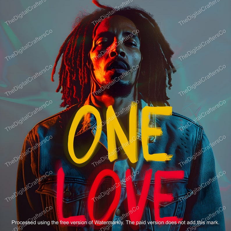 Bob Marley Watercolor PNG: One Love Printable Images (digital Download ...