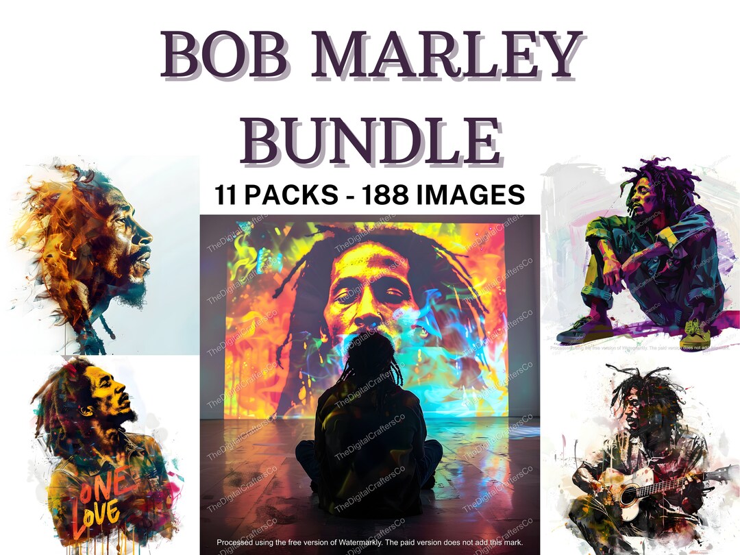 Ultimate Bob Marley PNG Bundle, 188 High Quality PNG, 11 Packs, One ...