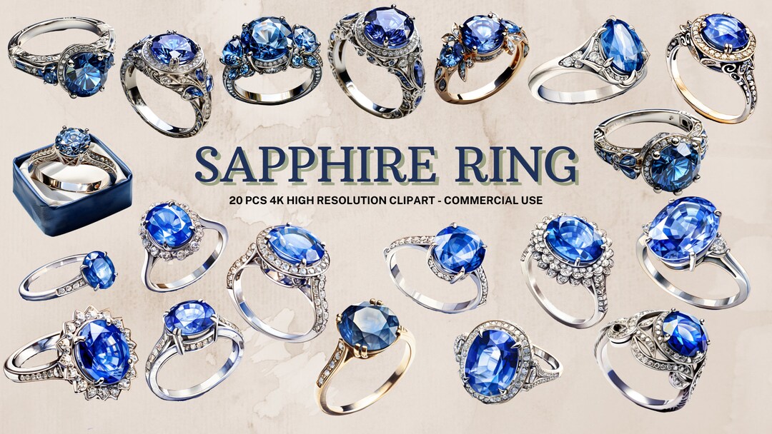 Sapphire Ring SVG PNG Collection | Sapphire Ring Clipart | Wedding ...