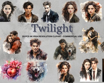 Vampire SVG PNG Collection Watercolor Twilight Clipart Instant Download ...