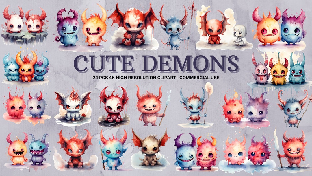 Halloween Demon SVG PNG Collection | Cute Demons Clipart | Spooky ...