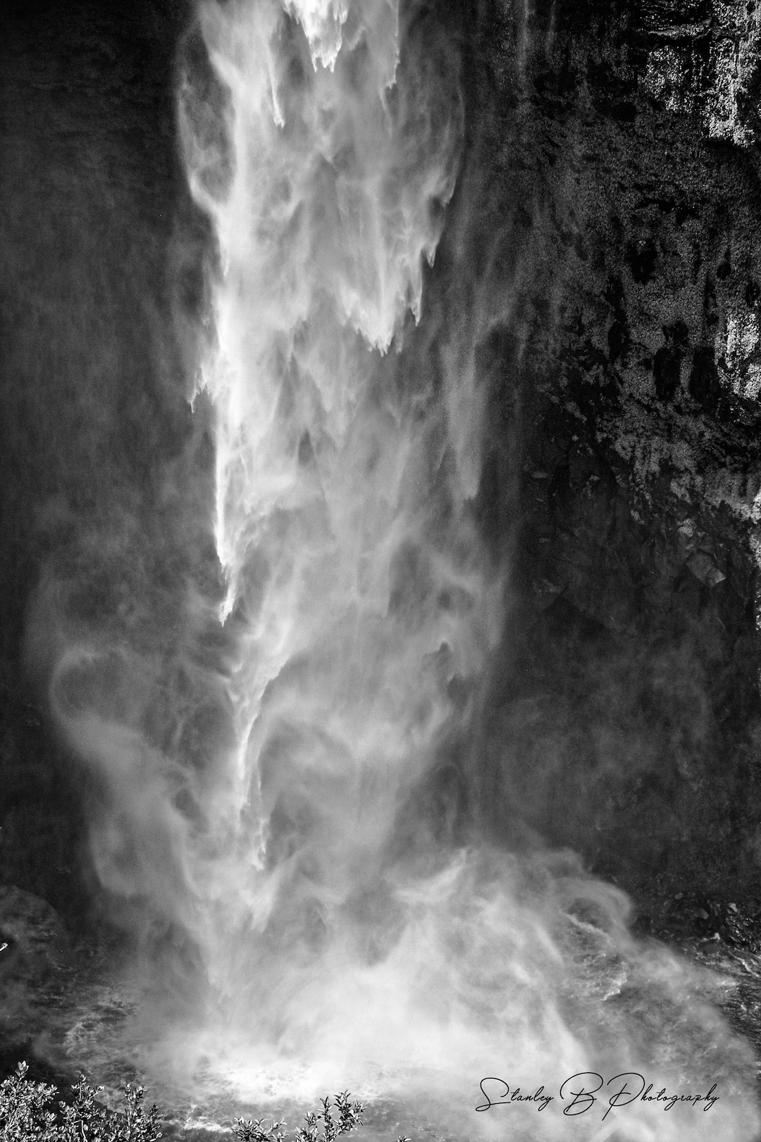 B&W Spirit in the Mist Waterfall. Christmas Gift. Beautiful Waterfall ...