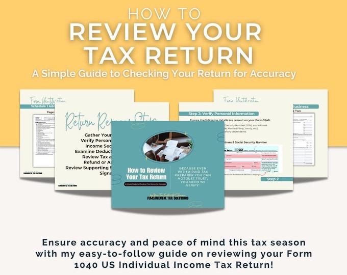 Tax Help HOW TO REVIEW Your Return, Comprehensive Guide Ebook, Hold ...