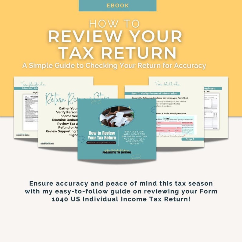 Tax Help HOW TO REVIEW Your Return, Comprehensive Guide Ebook, Hold ...