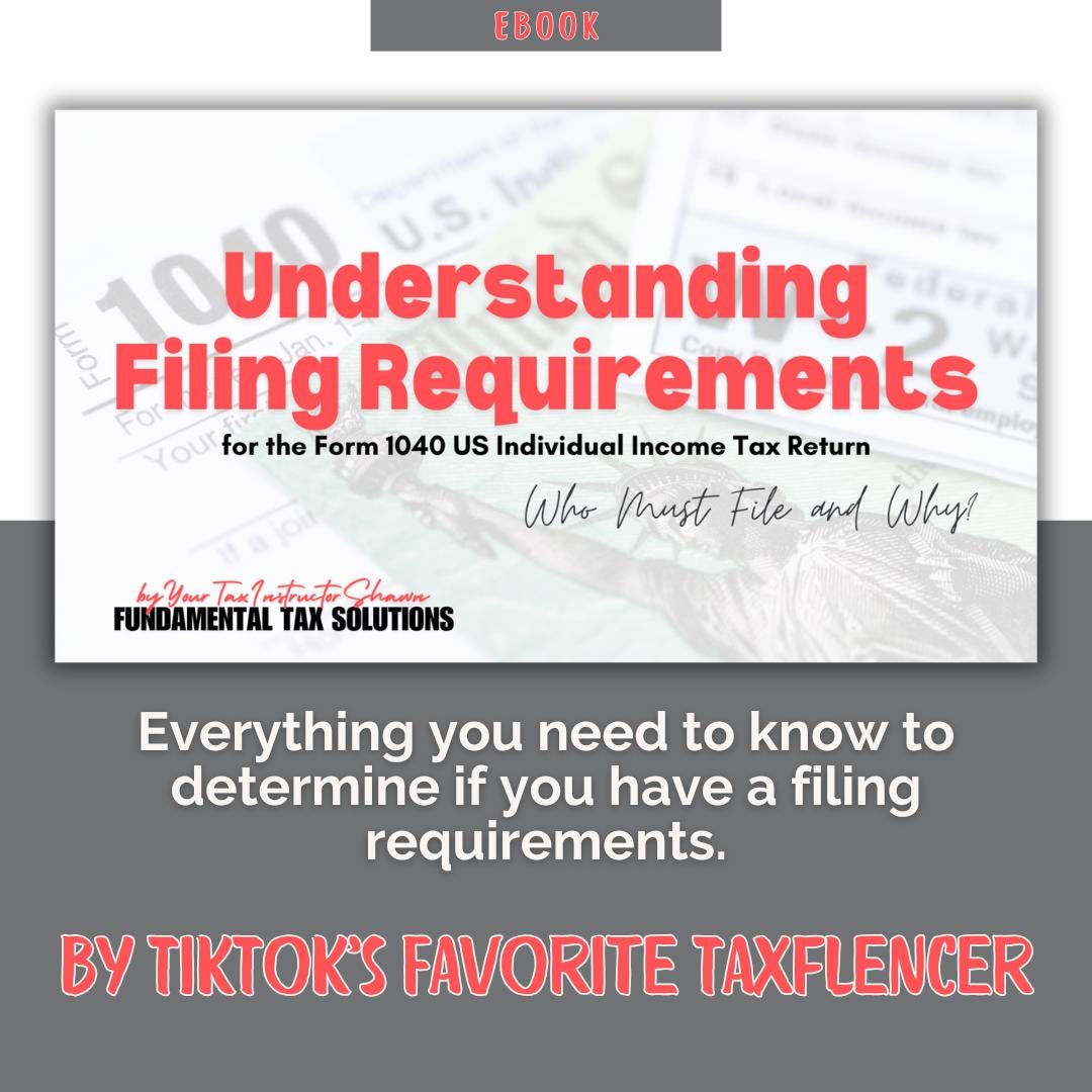 Tax Help FILING REQUIREMENT, Digital Download Printable Comprehensive ...