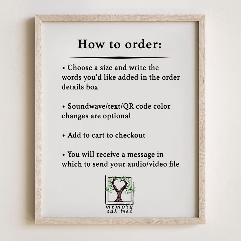 Memorial Soundwave Art With QR Code to Audio • Voice Recording Gift ...