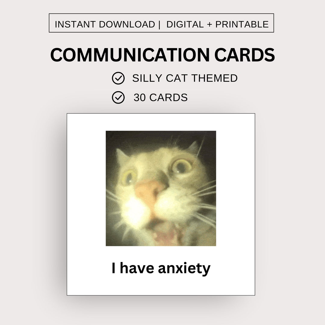 Silly Cat Themed Autism Communication Cards, AAC, Digital Nonverbal Aid ...