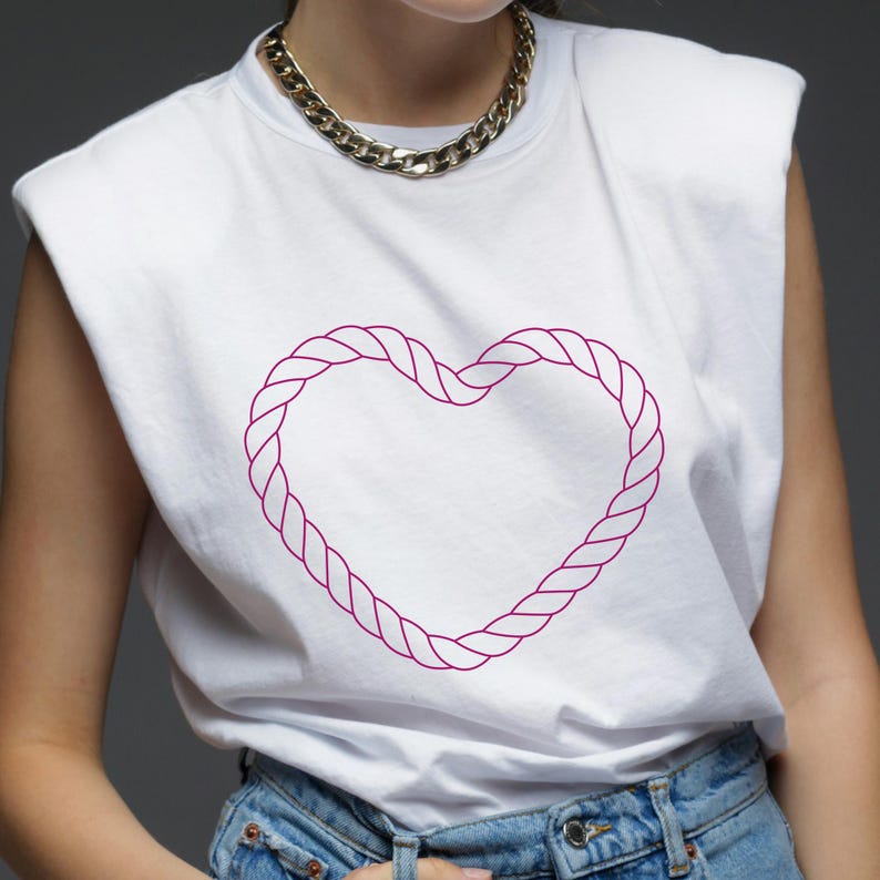 Lasso Svg, Heart Rope Svg, Pink Heart Rope Border, Pink Heart Rope ...