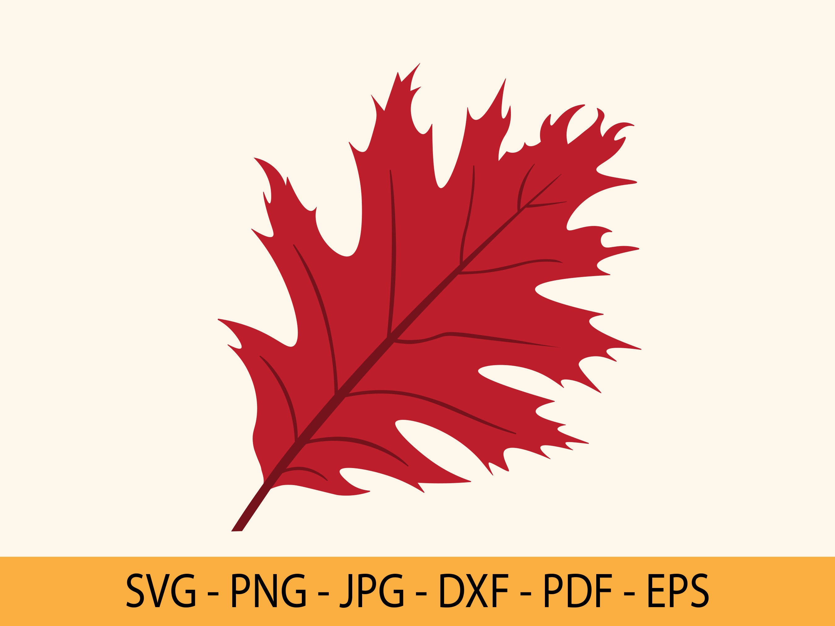 Red Oak Leaf Svg Png Dxf Eps Jpg Pdf, Autumn Fall Themed Png for ...