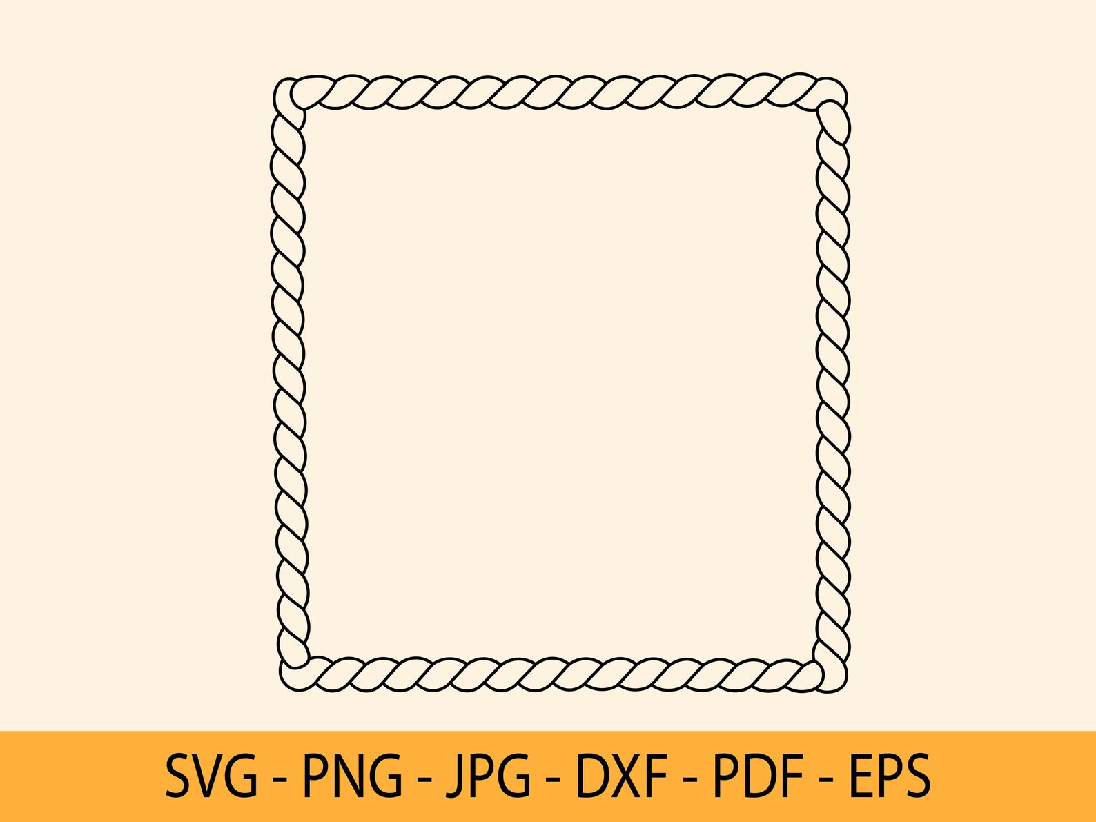 Lasso Svg, Rope Square Border Svg, Rope Square Frame Svg, Square ...